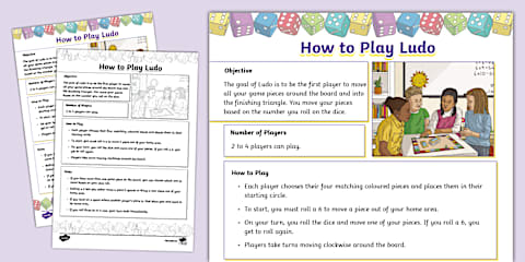 How to Play a Game Instructions Writing Frame