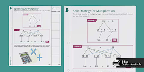 Split Strategy Multiplication Activity Sheets