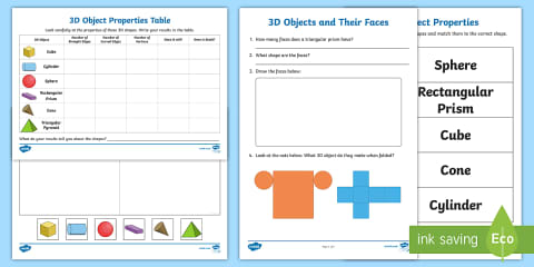 Nets of 3D Objects Worksheet - Primary Resource
