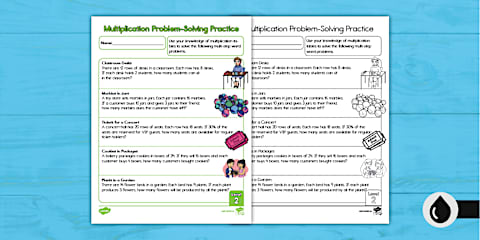 Multiplication Problem Solving Practice (Level 3) Activity Sheet