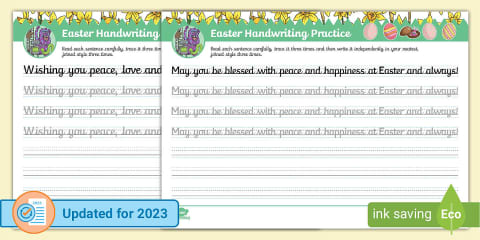 The Journey to Cursive: Easter Handwriting Practice Activity