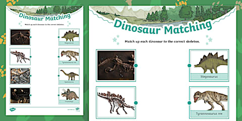 Dinosaur-Themed Doubling Matching Worksheet