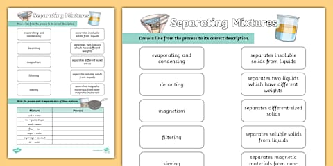 Pure Substances and Mixtures Worksheet