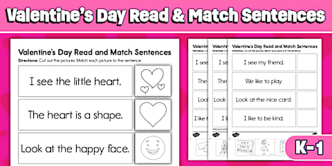 Plants Read and Match Sentences Cut and Paste Worksheets for K-1st Grade