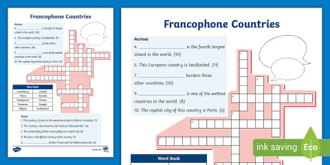French: Francophone Africa Map