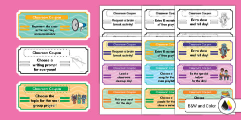 Classroom Reward Cards