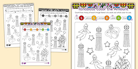 Spring in Japan Count, Cut and Stick Worksheet