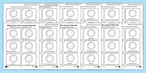 Telling Time on the Hour, Half Hour, and Quarter Hour Worksheet for 1st ...