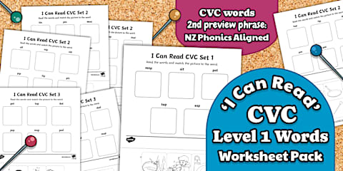 'I Can Read' CVC Level 2 Words Worksheet Pack