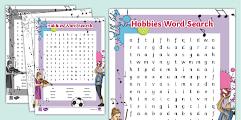 First Grade Hobbies Word Mat