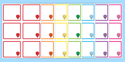 Editable Self-Registration Labels (Hot Air Balloons)