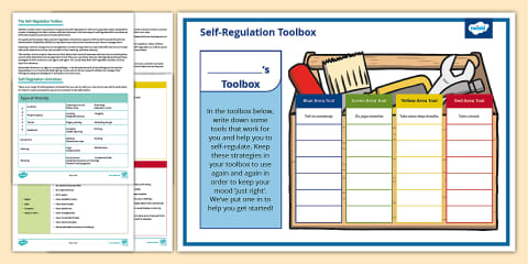 Emotion Regulation Worksheet | Self-Regulation Activity