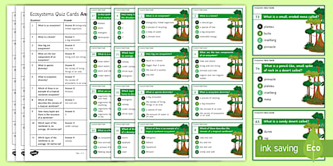 Fourth Grade Ecosystem Task Cards