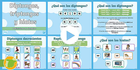 Juego interactivo: Diptongos y hiatos