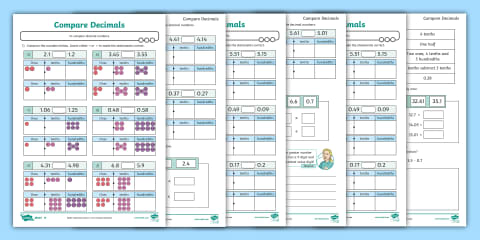 Comparing Decimals Worksheets