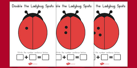Ladybug Spot Addition Worksheet