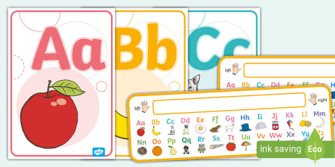 Alphabet Picture Display Posters Lowercase