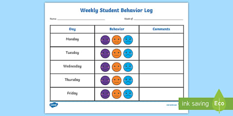 Behavior Self-Assessment Chart for Special Education