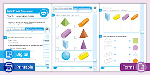 Pyramids vs Prisms 3D Shape Worksheet – Second Level