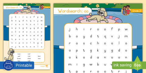 'oo' Digraph Differentiated Word Search