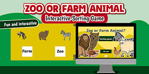 Zoo or Farm Animal Sorting Activity