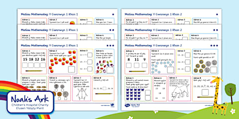 Pecyn Gweithgaredd Matiau Mathemateg CC1/CC2: Tymor Y Gwanwyn 1