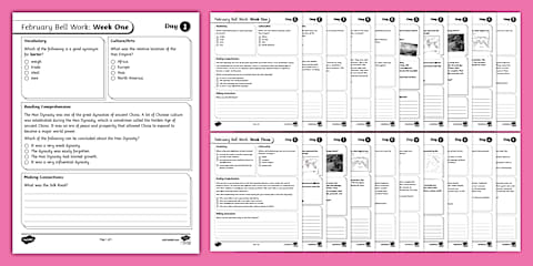 Sixth Grade Social Studies May Bell Work Bundle