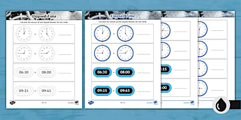 Third Grade Elapsed Time Matching Cards