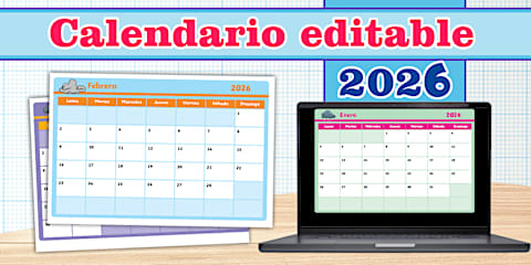 Calendario de pictogramas: Día, mes y año