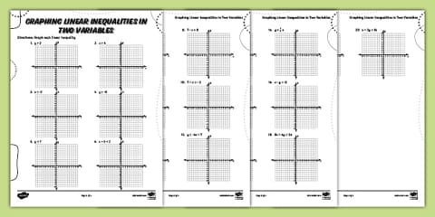 Eighth Grade Graphing Linear Inequalities in Two Variables Word ...