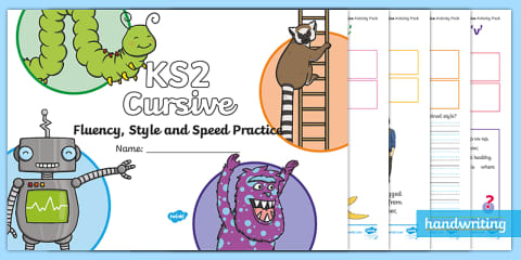 KS2 Cursive More Joining Handwriting Practice Activity Booklet
