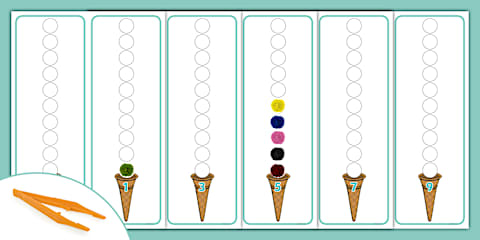 Counting in 5s Ice Cream Cone Ordering Activity