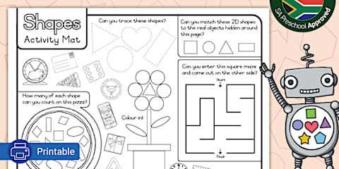 Identifying 2D Shapes Activity Mat
