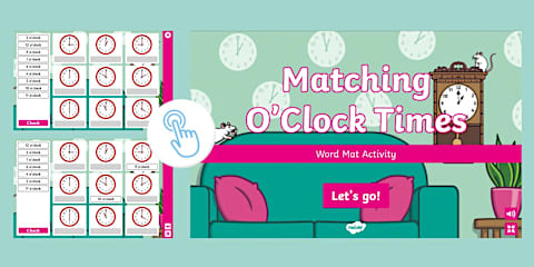 O'Clock and Half Past Times Interactive Matching Activity