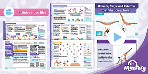 PE Mastery: Year 4 Gymnastics Balance, Shape and Rotation Lesson 3 ...