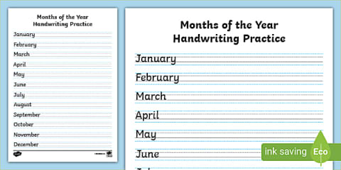 Back to School Handwriting Practice Worksheets