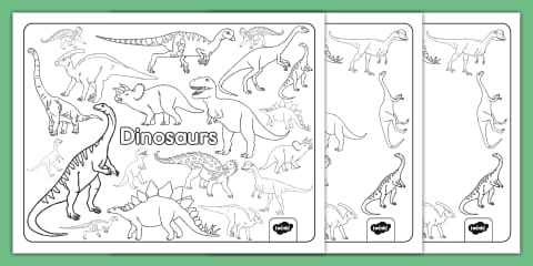What Did Dinosaurs Eat? Coloring Sheets