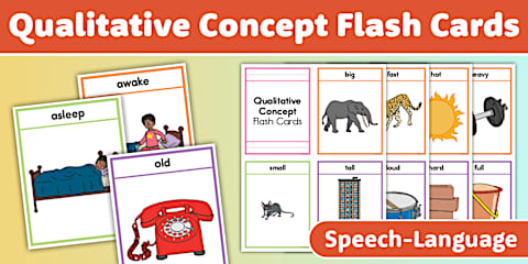 Big or Small Qualitative Concepts Worksheets for SLP