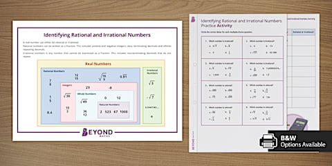 Eighth Grade Identifying Rational and Irrational Numbers Mystery Picture