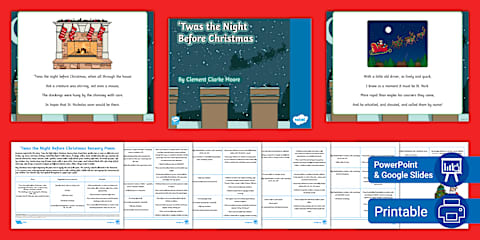 'Twas the Night Before Christmas Vocabulary Matching Cards