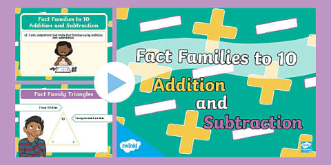 Addition and Subtraction Fact Families Worksheets