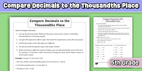 Fifth Grade Decimal Multiplication and Division Worksheet