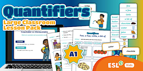 Food And Drink Containers and Quantifiers Worksheet