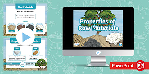 Raw and Manufactured Materials Comparison Mind Map