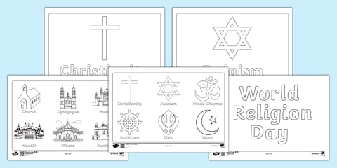 World Religion Symbols Interactive Matching Activity