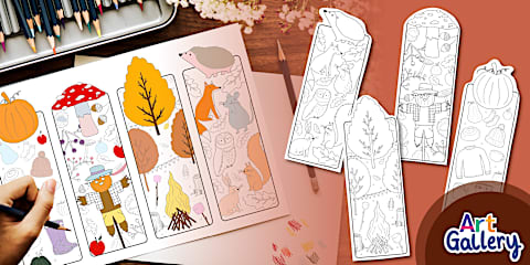 Printable Autumn Leaf Bookmarks