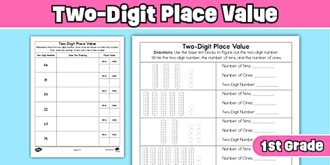 First Grade Making Bundles of Tens Place Value Worksheet