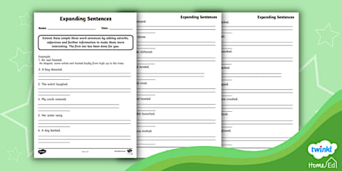 Expanding Sentences - Autumn Activity Sheet