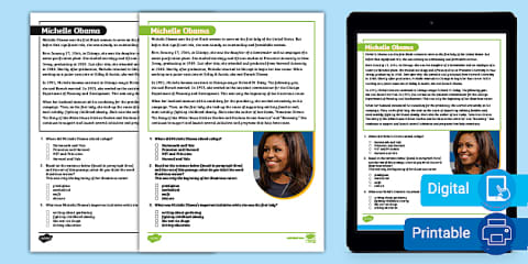 Michelle Obama Biographical PowerPoint & Google Slides for 3rd-5th Grade