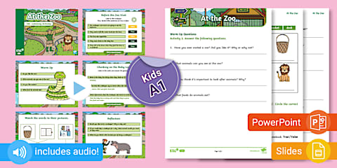 ESL At the Zoo Lesson Plan [Kids, A2]